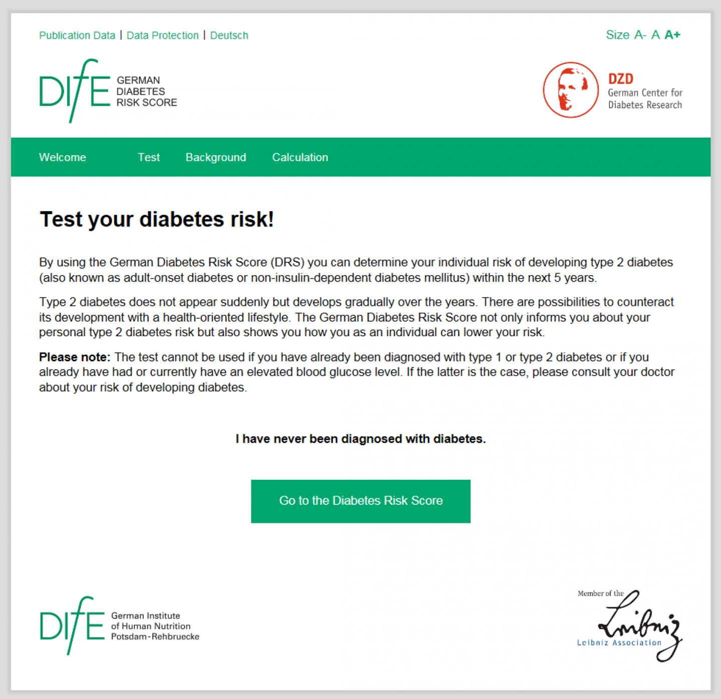 Updated DIfE -- German diabetes risk test opt | EurekAlert!