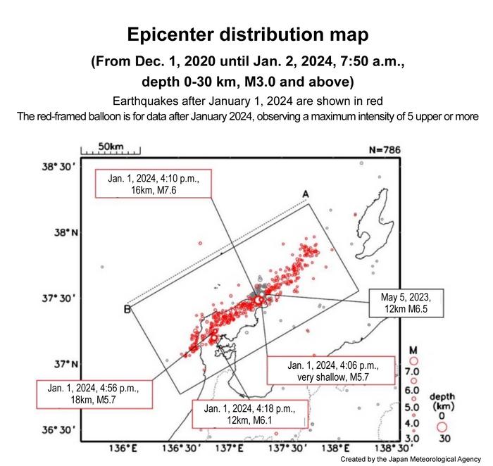 Distribution of epicenters of [IMAGE] | EurekAlert! Science News Releases