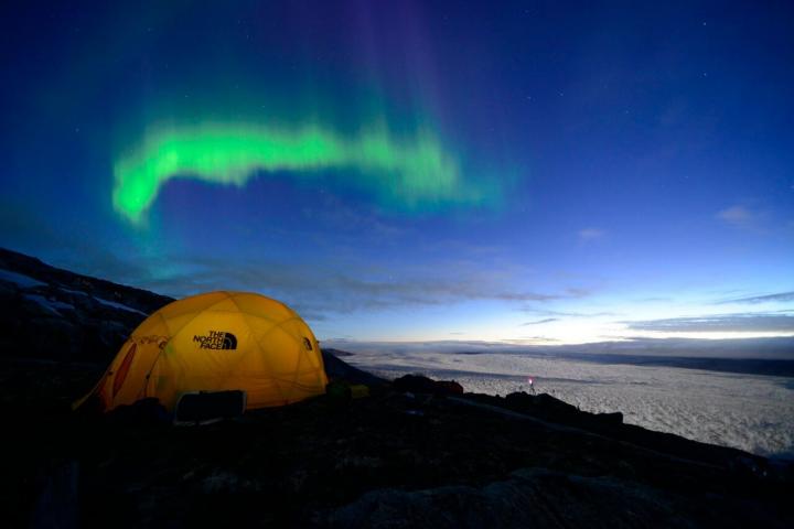 Encamped at Helheim Glacier [IMAGE] | EurekAlert! Science News Releases