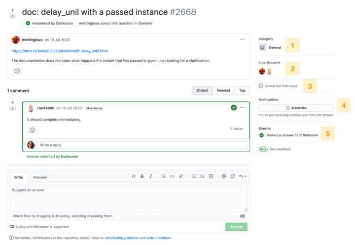 The GitHub Discussions feature [IMAGE] | EurekAlert! Science News Releases