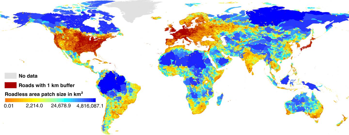 Global Map of Roadless Areas Reveals Roads Fr | EurekAlert!