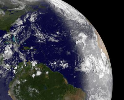 Dramatic satellite image shows daylight break | EurekAlert!