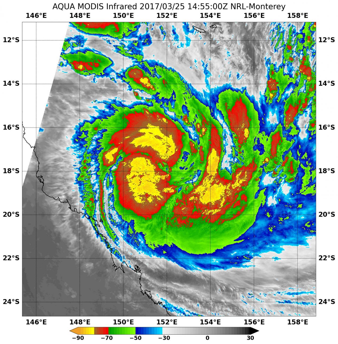 NASA sees Tropical Cyclone Debbie form and st | EurekAlert!