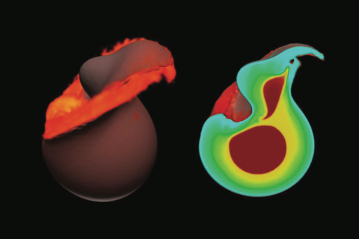 Simulation of a hit-and-run co [IMAGE] | EurekAlert! Science News Releases