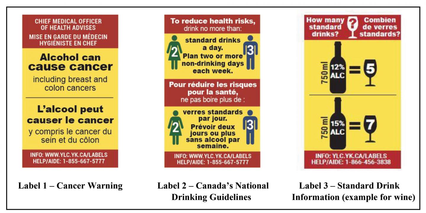 Alcohol warning lables [IMAGE] | EurekAlert! Science News Releases