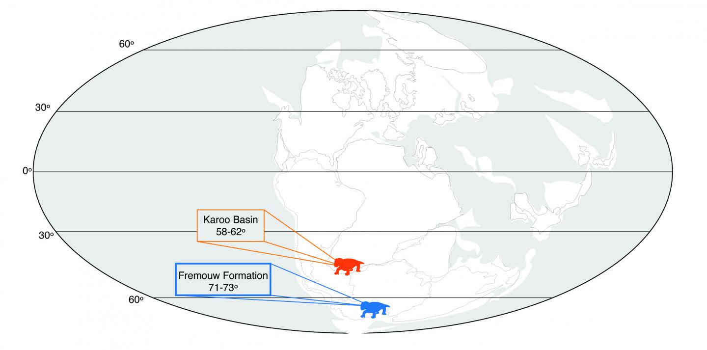 Lystrosaurus Map [IMAGE] | EurekAlert! Science News Releases