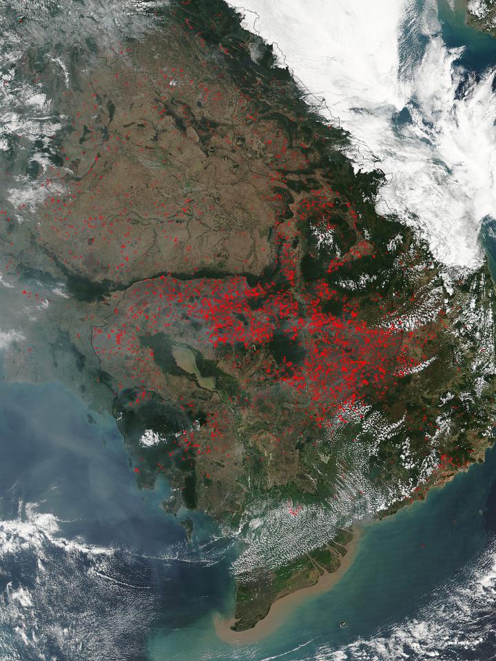 Agricultural Fires in Vietnam, Laos, Thailand | EurekAlert!