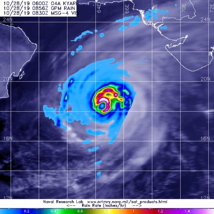 NASA finds Arabian sea tropical cyclone Kyarr | EurekAlert!