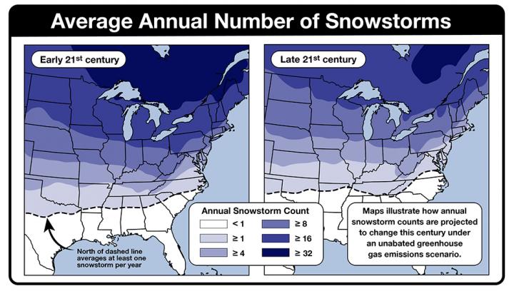 Average Annual Number of Snows [IMAGE] | EurekAlert! Science News Releases