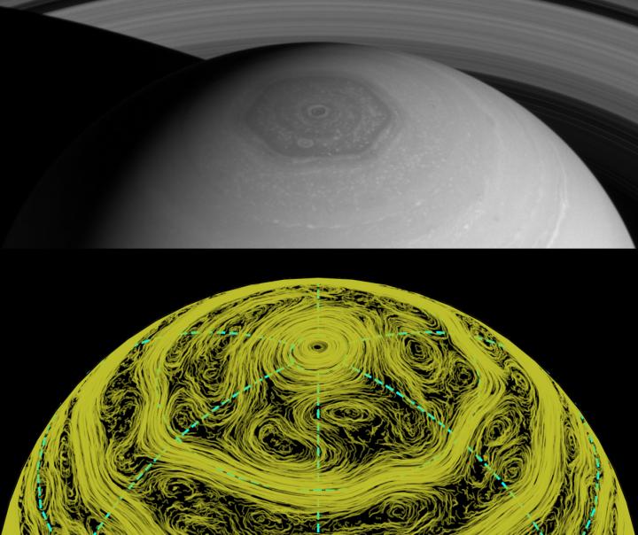 Saturn's Hexagonal Storm [IMAGE] | EurekAlert! Science News Releases