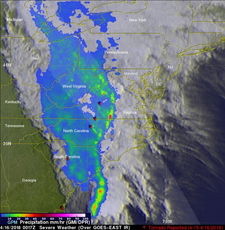 GPM Image of Storms over Easte [IMAGE] | EurekAlert! Science News Releases