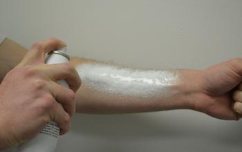 Arm with Spray on Foam [IMAGE] | EurekAlert! Science News Releases