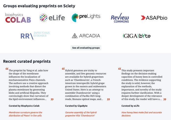 Groups Evaluating Preprints on [IMAGE] | EurekAlert! Science News Releases