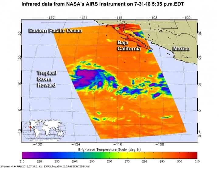 NASA spots Tropical Storm Howard developing i | EurekAlert!