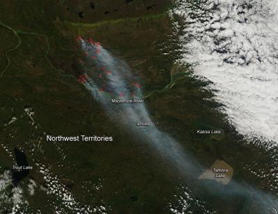 Fires North of Mackenzie River in Canada | EurekAlert!