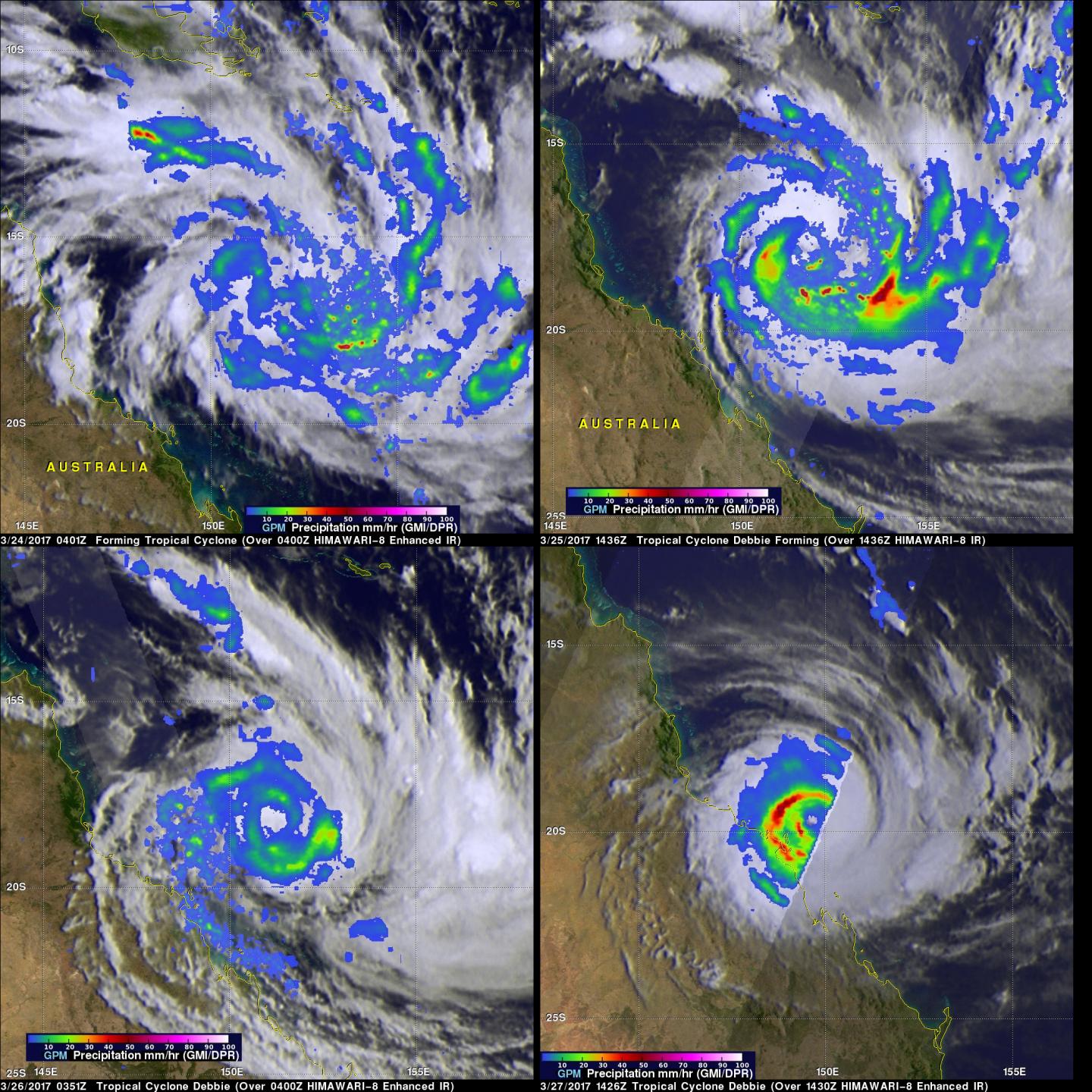GPM Images of Debbie [IMAGE] | EurekAlert! Science News Releases