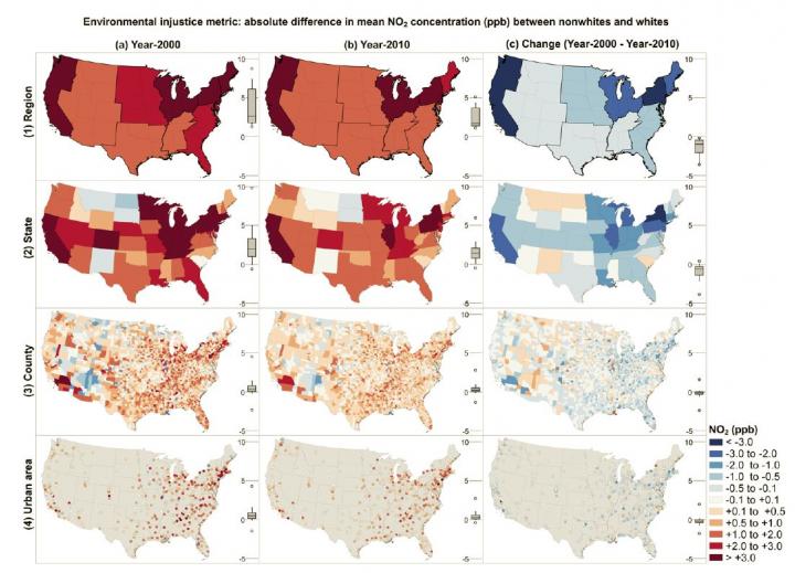 NO2 Disparity Maps [IMAGE] | EurekAlert! Science News Releases