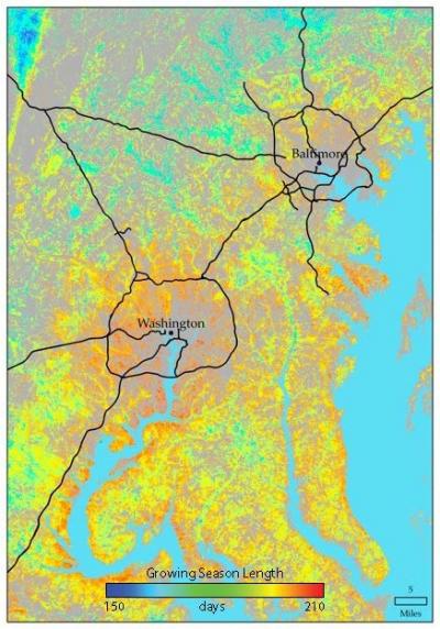 Growing Season Length [IMAGE] | EurekAlert! Science News Releases