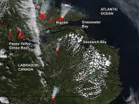 NASA Satellite View of Fires in Labrador, Can | EurekAlert!