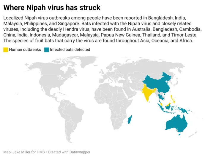 Where Nipah Virus has Struck [IMAGE] | EurekAlert! Science News Releases