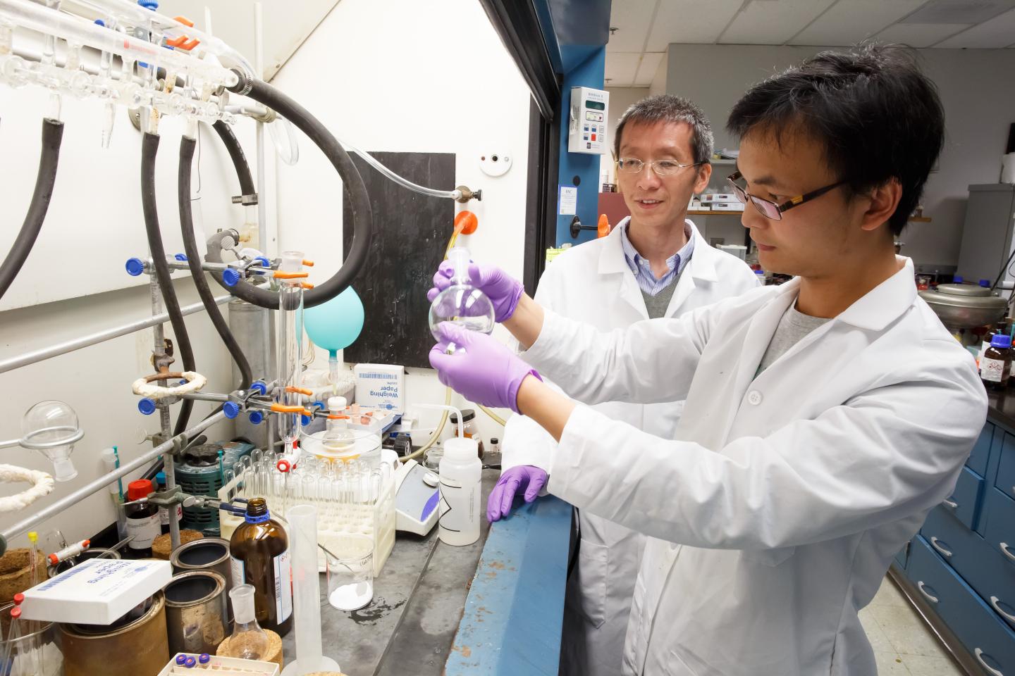Haibo Ge, Ph.D. (rear) and Yon [IMAGE] | EurekAlert! Science News Releases