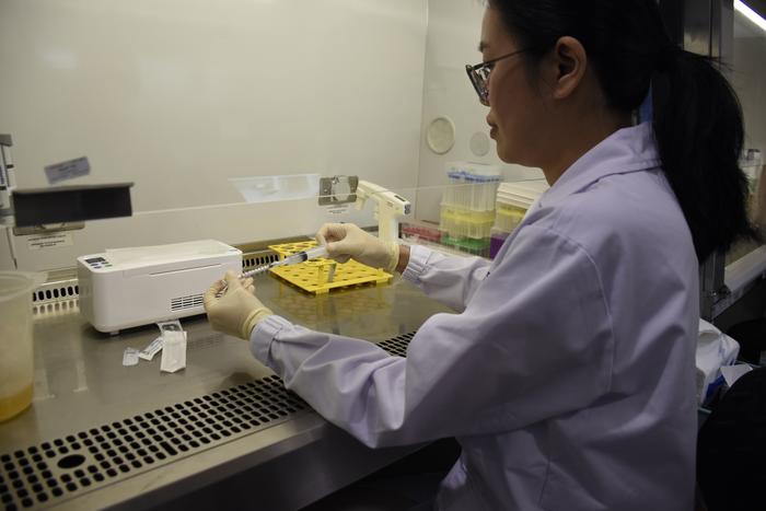 Transferring of vial solution [IMAGE] | EurekAlert! Science News Releases