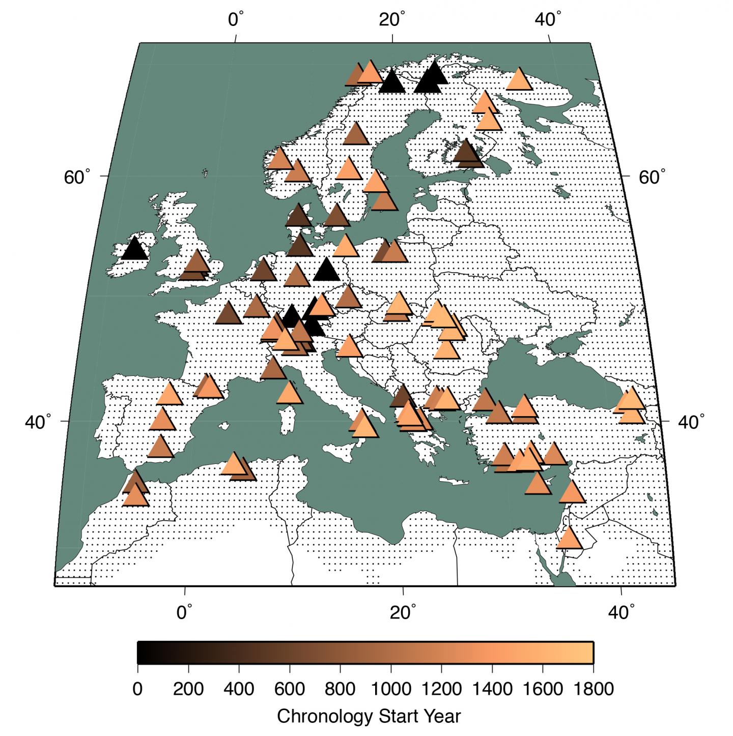 Tree Ring Record Catalogs Europe's Megadrough | EurekAlert!