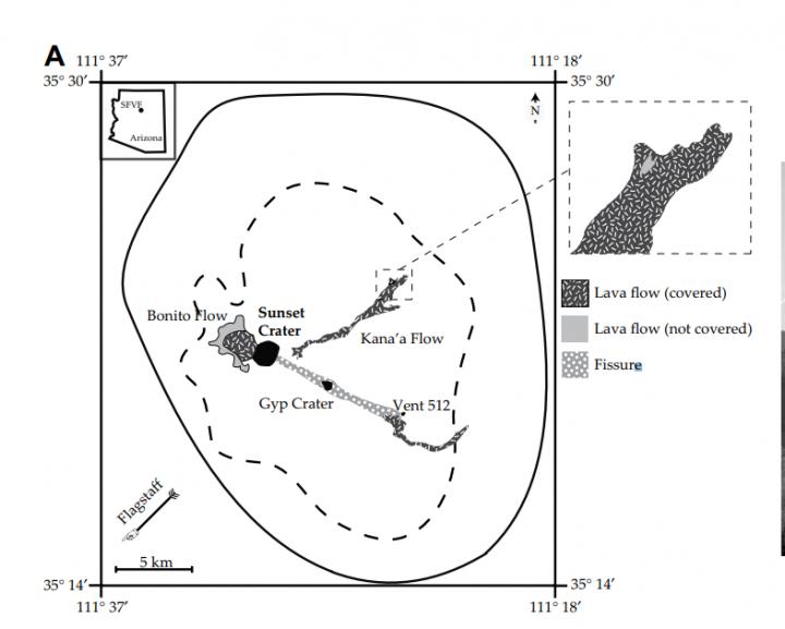 Figure 1 Map of Sunset Crater [IMAGE] | EurekAlert! Science News Releases